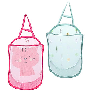 Parliky 2pcs Folding Laundry Hanging Basket Collapsible Baskets Mesh Laundry Hamper Bathroom Laundry Hamper Over The Door Laundry Hamper -up Organizer Portable Travel Nylon
