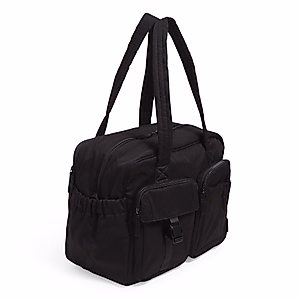 Vera Bradley Womens Cotton Utility Oversized Tote Travel Bag, Mulled Wine - Recycled Cotton, One Size US