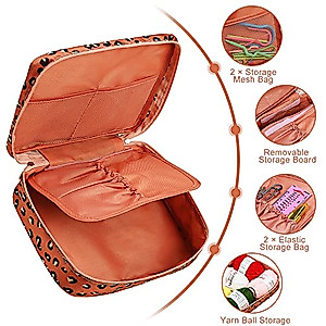 Coopay Crochet Kit Beginners Crochet Hook Set with Crochet Yarn, 58PCS Portable Crochet Set with Ergonomic Crochet Hooks, Small Crochet Hooks, Travel Crochet Hook Case Full Knitting Crochet Supplies