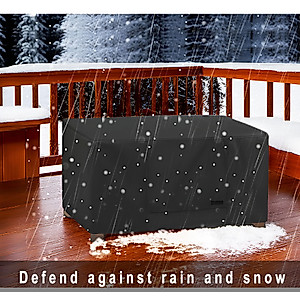 NettyPro Patio Coffee Table Cover Rectangular, Waterproof Outdoor Furniture Small Side Table Cover Rectangle, 48x26x18 inch, Black