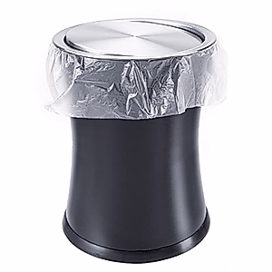 Bennett Swivel-A-Lid Small Trash Can, Metal Attractive 'Center-Inset' Designed Wastebasket, Modern Home Décor, Round Shape (Brown)