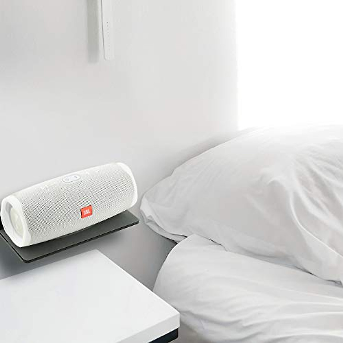 Wall Shelf Speaker Stand, TXEsign Small Wall Shelf Speaker Mount for Bluetooth Speaker, Webcam, Cell Phones, Toy Display Shelf Acrylic Floating Speaker Shelf (9-Inch (Black))