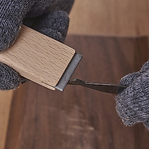 HERMIT TOOLS New Cabinet Scraper Cards asnd Cabinet Scraper Burnisher with 12 Piece Multi-Shaped Scraper Set Suitable for Various Small space and Small-Sized Tasks(HTCSCS13)