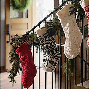 Hearth & Hand with Magnolia Holiday Stocking Collection (Red Cable Knit)