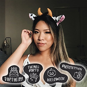 BOGAZNET Cow Ears Cow Print Party Supplies for Cow Party Cow Print Baby Shower Сow Ears Headband Cow Birthday Decorations Cow Ear Headband