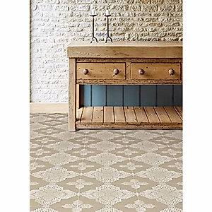 FloorPops Sullivan Peel & Stick Floor Tiles, Cream