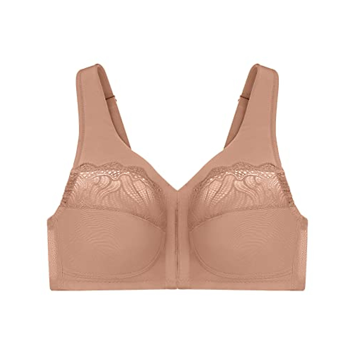 Glamorise Full Figure Plus Size MagicLift Natural Shape Front-Closure Bra Wirefree #1210