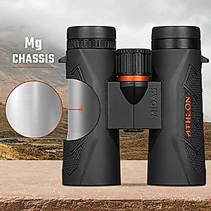 Athlon Optics 10x42 Midas G2 UHD Black Binoculars with Eye Relief for Adults and Kids, High-Powered Binoculars for Hunting, Birdwatching, and More