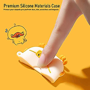 Cute Duck Case for Airpod Pro/Pro 2 Gen Cases 2022, Funny 3D Cartoon Kawaii Cool Air pods Pro 2nd Generation Silicone Cases for Apple AirPods Pro with Keychain for Boys Girls Kids Teen