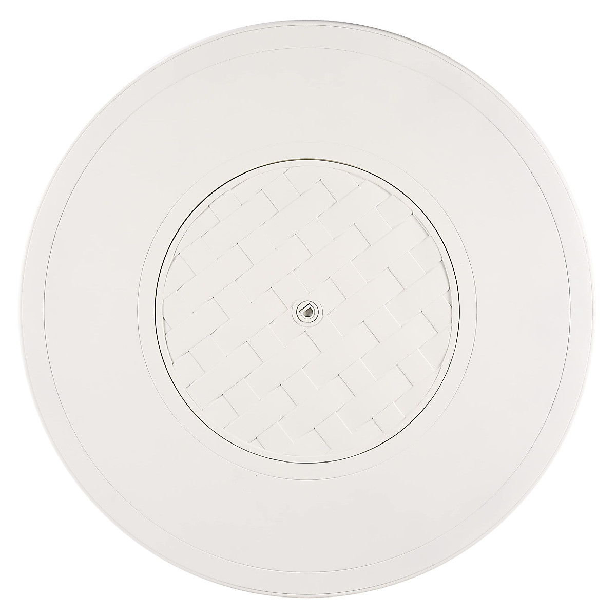 Round 44 in. x 44 in. Aluminum Propane Fire Pit Table with Glass Beads, Two Covers, Lid, 57,000 BTUs in White Finish