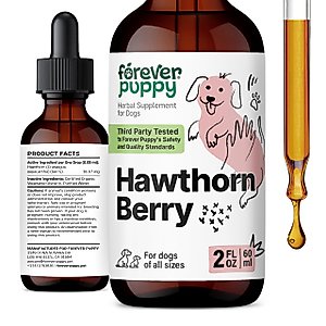 Hawthorn Drops for Dogs - Heart Health Supplement with Hawthorn Berries - Herbal Cardio Vitamins for Pets - No Preservative & Artificial Colors - Natural Dog Food Supplements - 2 oz