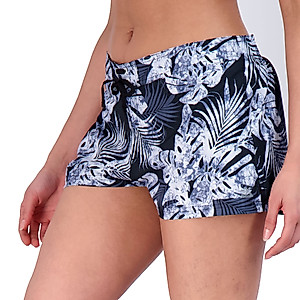 ZeroXposur Womens Swim Shorts with Liner – Quick-Dry Swim Shorts for Women - Adjustable Stretch Waistband and Back Pocket (Storm, Large)