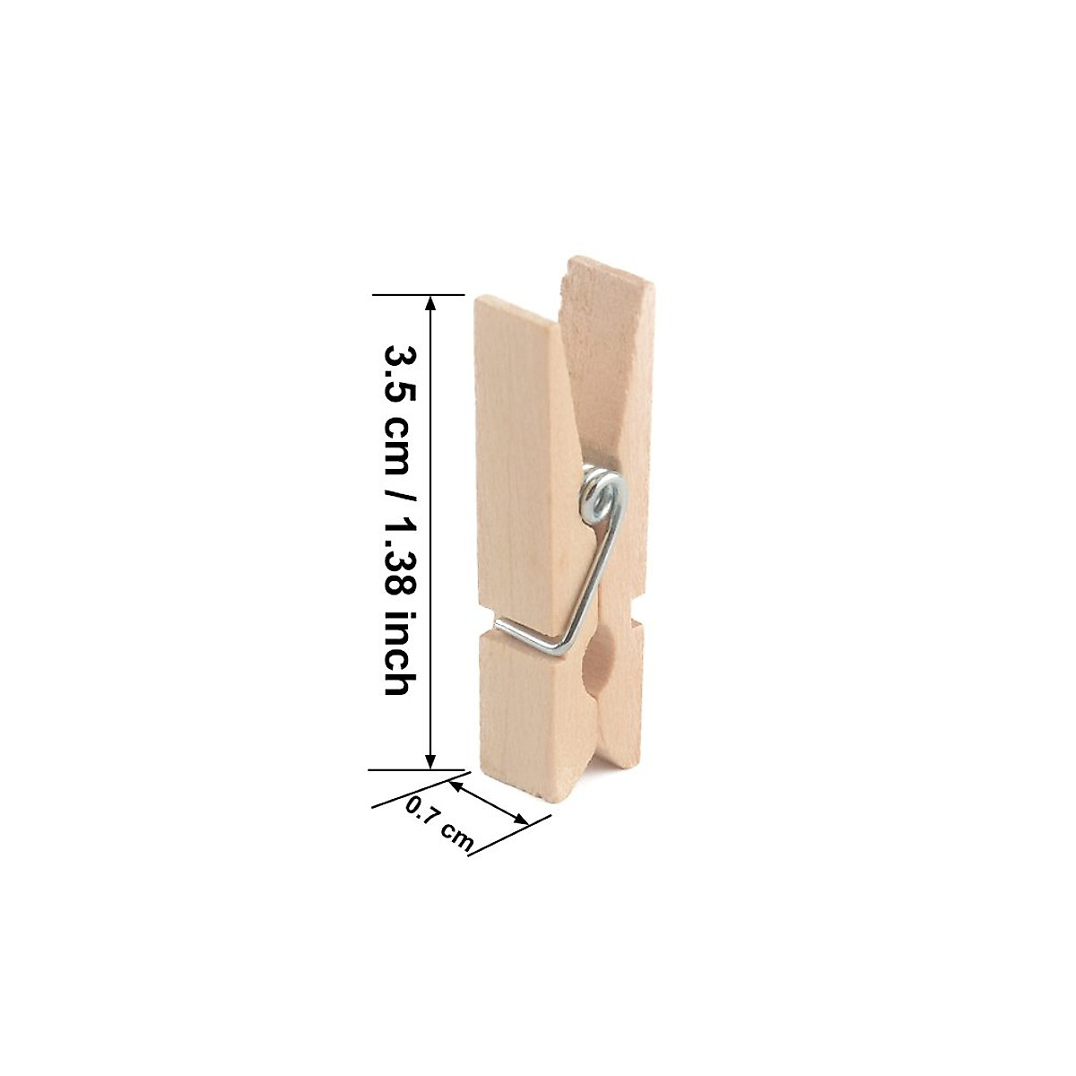 COOLAKE Clothes Pins Wooden 1.38 Inch 100 Pack Mini Photo Paper Peg Pin Clips with Jute Twine 100 Feet for Pictures Strings Clothes Pins Art Craft Photo Hanging