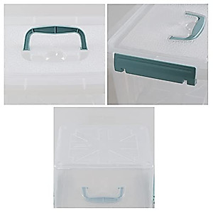 Yubine 6 Quart Small Latching Storage Box, 4 Pack Plastic Stprage Bin with Lid