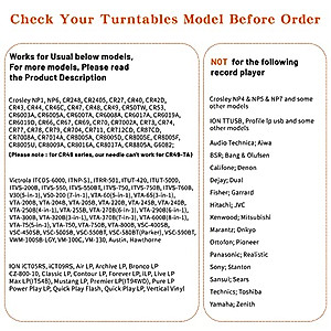 banpa Phonograph Record Player Stylus Needle for Crosley NP1 and NP6 - Pack of 2… (Red)