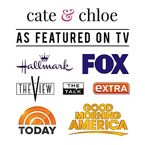 Cate & Chloe Charlie 18k White Gold Plated Hoop Earrings with Crystals, Small Crystal Hoops for Women, Solitaire Stone Silver Round Ring Earring Set