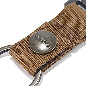 Carhartt unisex adult Nylon Duck Key Keeper, Durable Keychain With Self-locking Clip Wallet, Nylon Duck (Carhartt Brown), One Size US