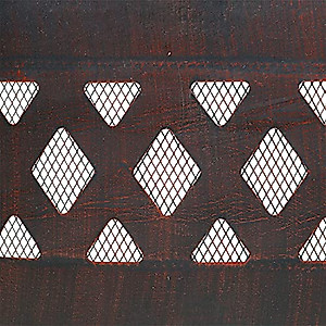 Sunnydaze Crossweave 36-Inch Round Heavy-Duty Steel Fire Ring with Fire Poker