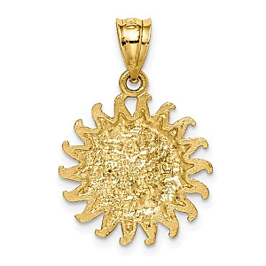 IceCarats 14K Yellow Gold White Sun Crescent Moon Necklace Charm Pendant Celestial Jewelry Only