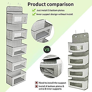 NC Hanging Handbag Organizer for Wardrobe Closet Transparent Storage Door Wall Clear Sundry Room Bedroom Bathroom Gray Hanger Pouch