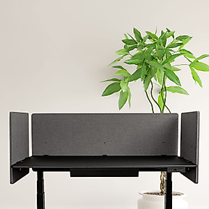 Stand Up Desk Store ReFocus Clamp-on Acoustic Desk Divider Privacy Panel That Reduces Noise and Visual Distractions (Ash Gray, 59" x 23.6, 23.6" x 23.6", & 23.6" x 23.6")