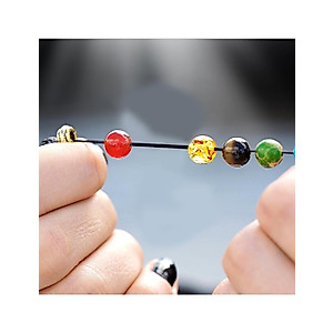 Men Women Stone Beads Stretch Strand Bracelets Healing Therapy Bracelets Gift, Black