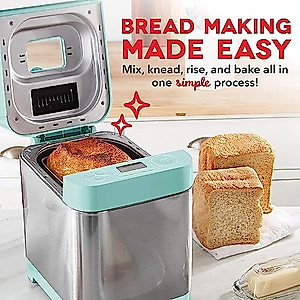 XMANX Stainless Steel Bread Maker, Up to 1.5 lbs Bread, Programmable, 12 Settings + Gluten Free and Automatic Stuffing Dispenser
