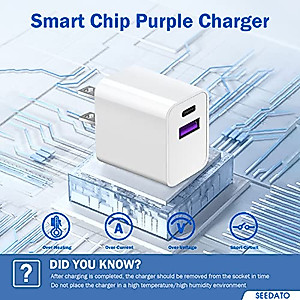 Charging Blocks, USB C Charger Block, 20W Dual Port Fast Charger for Apple Watch Series 8, Seedato Charging Block Compatible with Apple Watch Series 8 7 Charger, for iPhone 13/14/Pro Max, AirPods