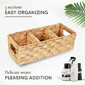 CHI AN HOME Wicker Hyacinth Storage Cubes + Bathroom Baskets