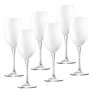 Barski Goblet - White Wine Glass - Crystal Glass - Water Glass - Opal White - Stemmed Glasses - Set of 6 Goblets - 14 oz Made in Europe