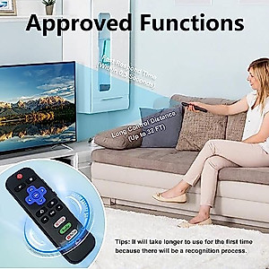 [Newest, Pack of 2] Replaced Roku TV Remote with Magnetic Holder, Only for Roku TV, Compatible for TCL Roku/Hisense Roku/Onn Roku/Sharp Roku/Philips Roku Series Smart TVs (Not for Roku Stick and Box)
