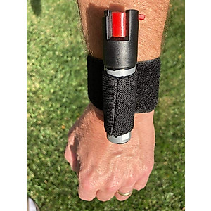 Pepper Spray Wristband - Walking, Jogging, Hiking - Includes Two Elastic Holders (Small 1/2 oz - 3/4 oz. and Large 1.5 oz. - 4 oz.) - Wristband Only