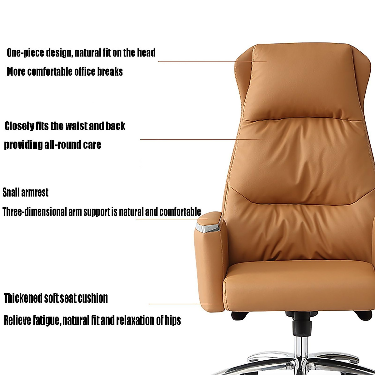 Ergonomic Office Chair, Executive Office Chair Leather Computer Office Ergonomic Recliner Lift Swivel Chair (Color : Green)