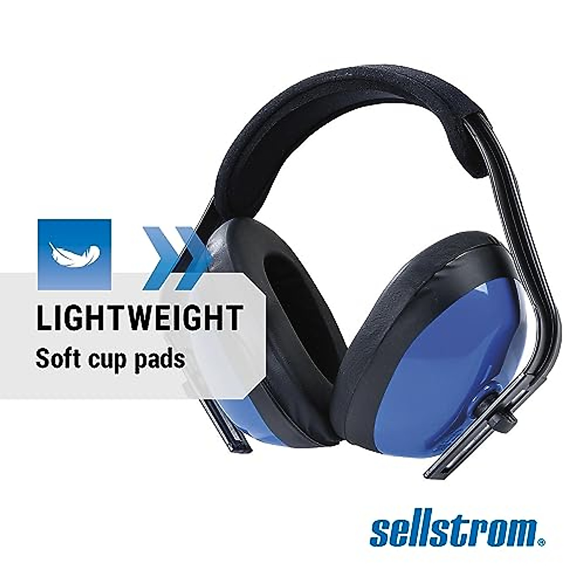 Sellstrom Noise Cancelling Adjustable Safety Ear Muffs, ANSI S3.19 Certified, 25dB NRR, Blue, S23401