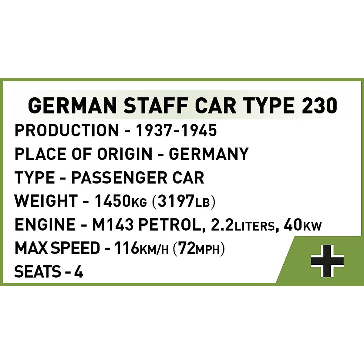 COBI Historical Collection German Staff Car Type 230