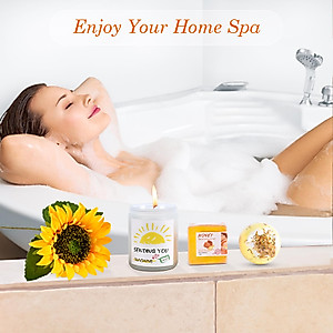 ZRFMIB Sunflowers Gift Baskets for Women, 11 Pcs Birthday Gift, Get Well Soon Gift Basket, Relaxing Care Package, Unique Gifts for Her, Mom, Sister, Wife, Girlfriend, Daughter, Female Friends