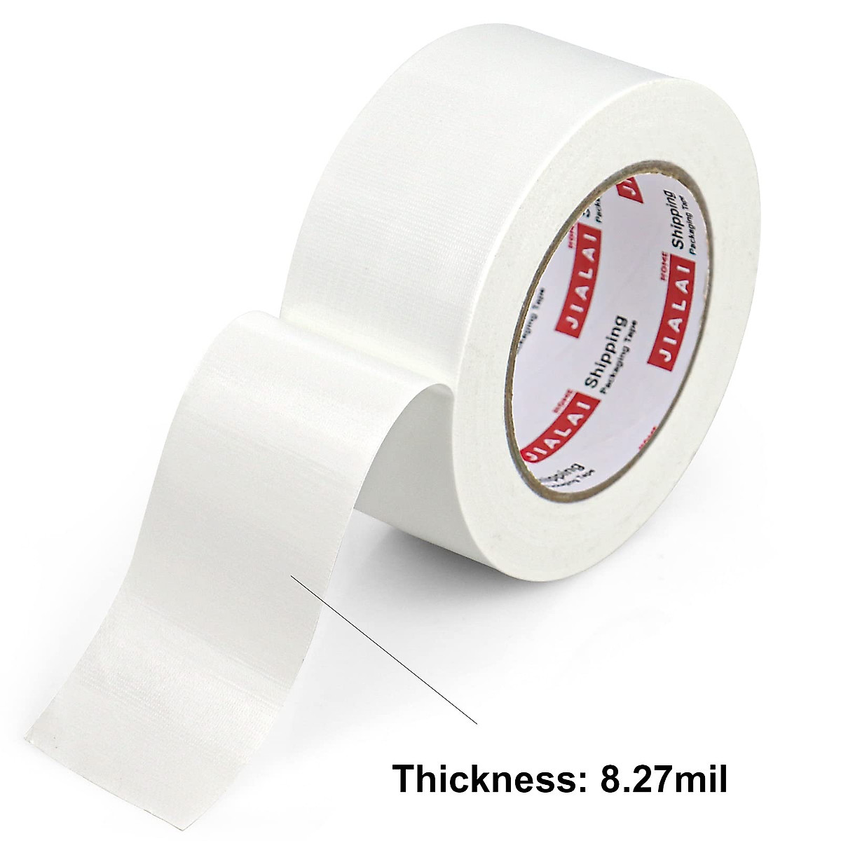 JIALAI HOME 3 Pack Heavy Duty White Duct Tape, 2 Inches x 30 Yards, 8.27 mil, Strong, Flexible, No Residue, All-Weather and Tear by Hand - for Repairs, Industrial, Professional Use