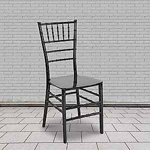 BizChair 2 Pack Black Stackable Resin Chiavari Chair - Hospitality and Event Seating