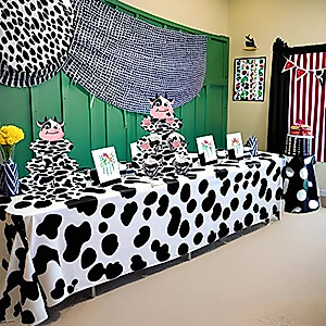 Cow Print Theme Birthday Party Supplies, 2 Pcs 3-Tier Cow Print Cupcake Stand, Farm Animal Themed Birthday Party Supplies for Girls and Boys, Cowgirl or Cowboy Party Decorations