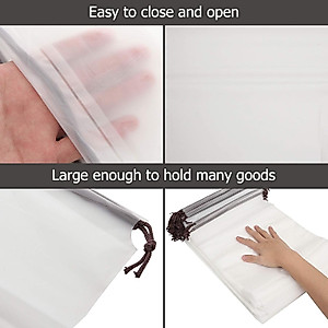 150 Pack 11.8 x 15.7 Inch Drawstring Bags, Travel Shoe Bags with Drawstring, Large Shoes Storage Organizers Pouch with Rope, Translucent Shoe Bags for Travel, Thickness 5 mil