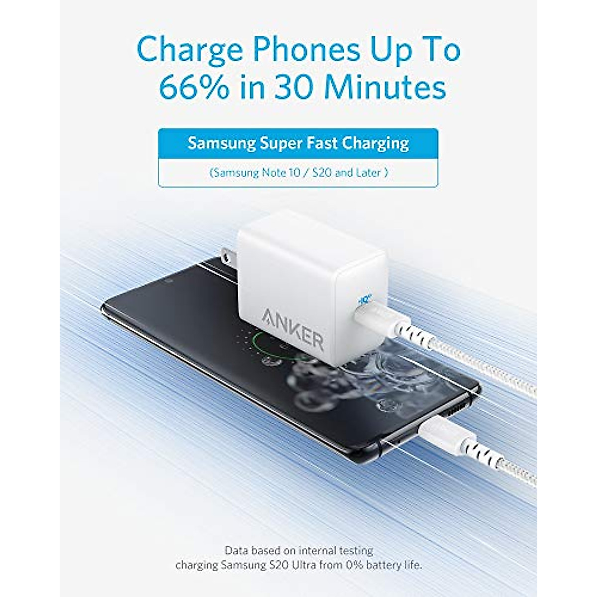 USB C Charger, Anker 65W PIQ 3.0 PPS Compact Fast Charger Adapter with 6 ft USB-C to USB-C Cable, PowerPort III Pod Lite, for MacBook Pro/Air, Galaxy S21/S10, Dell XPS 13, Note 10, iPhone and More