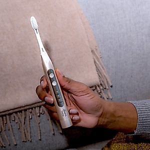 IONIC KISS IONPA DH Home Champagne Gold Special Bundle Ionic Power Electric Toothbrush, 2×Regular, 2×Wide, 2×Compact Brush Heads, Made in Japan, DH-311 CG