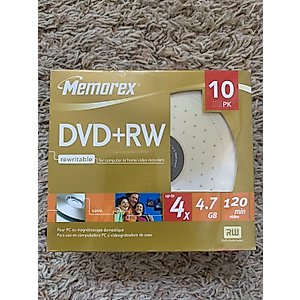 Memorex Dvd+rw Rewritable Disks 120 Min Of Video 4.7 Gb Boxed 10/Pack