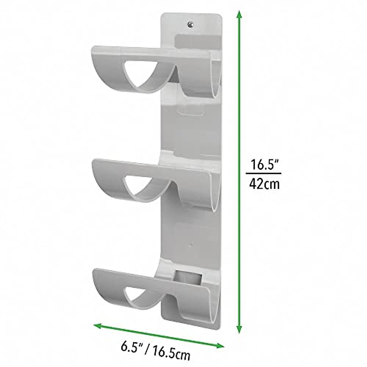 mDesign Plastic Wall Mounted Towel Rack Storage Organizer Holder for Master or Guest Bathroom - Hold Bath, Hand, and Face Towels/Washcloths - Aura Collection - 2 Pack - Gray
