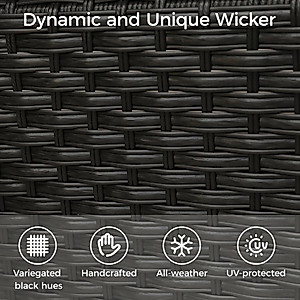 RoyalCraft 5 Pieces Patio Furniture Set, All Weather PE Wicker Rattan Outdoor Furniture with Coffee Table and Loveseats, Outdoor Sectional Sofa for Lawn Backyard Poolside Porch Garden, Grey