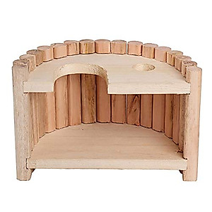 ViaGasaFamido Hamster Wooden House, Small Animal Hideout Hut Chew Cage Toy for Dwarf Hamster Rat Mouse Gerbil Hedgehog
