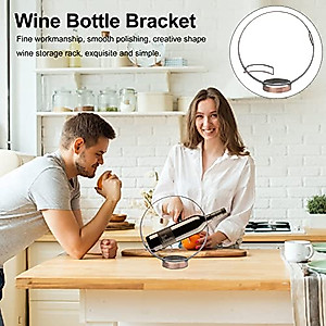 Angoily Wine Bottle Rack Decorative Red Wine Storage Holder Bar Beer Whisky Wine Display Shelf Champagne Tabletop Holders Support Stand for Kitchen Cabinet Home Decor Bronze