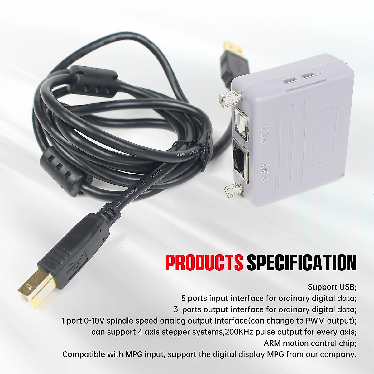 RATTMMOTOR Parallel to USB Adapter 200KHz MACH3 USB to Parallel Adapter RTM200 DB25 LPT Cable to USB Motion Controller Converter with USB Cable for LPT/USB Mach3 CNC Router Engraving Milling Machine