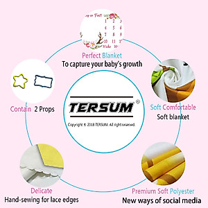 TERSUM Moon Flowers Baby Monthly Milestone Blanket, 48x48in I Love You to The Moon and Back Blanket Soft Flannel Newborn Gift,Gender Neutral Nursery Decor Baby Months Growth Chart Blanket BTZZTE34