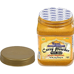 Rani Curry Powder Mild (10-Spice Authentic Indian Blend) 1lb (454g) PET Jar ~ All Natural | Salt-Free | NO Chili or Peppers | Vegan | No Colors | Gluten Friendly | NON-GMO | Kosher | Indian Origin